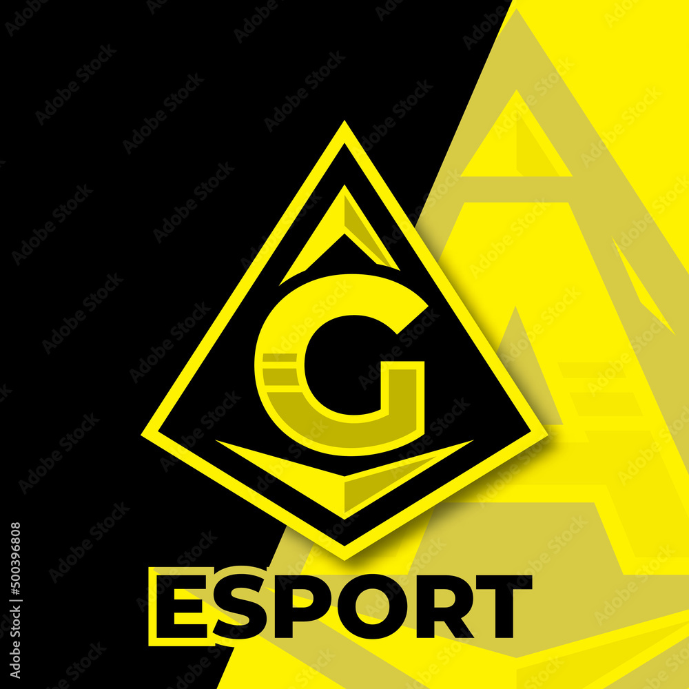 Letter G eSport logo, triangle esport logo design template, badge ...