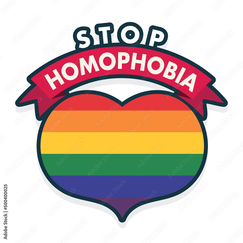 Stop homophobia, LGBT pride discrimination and prejudice logo sticker ...