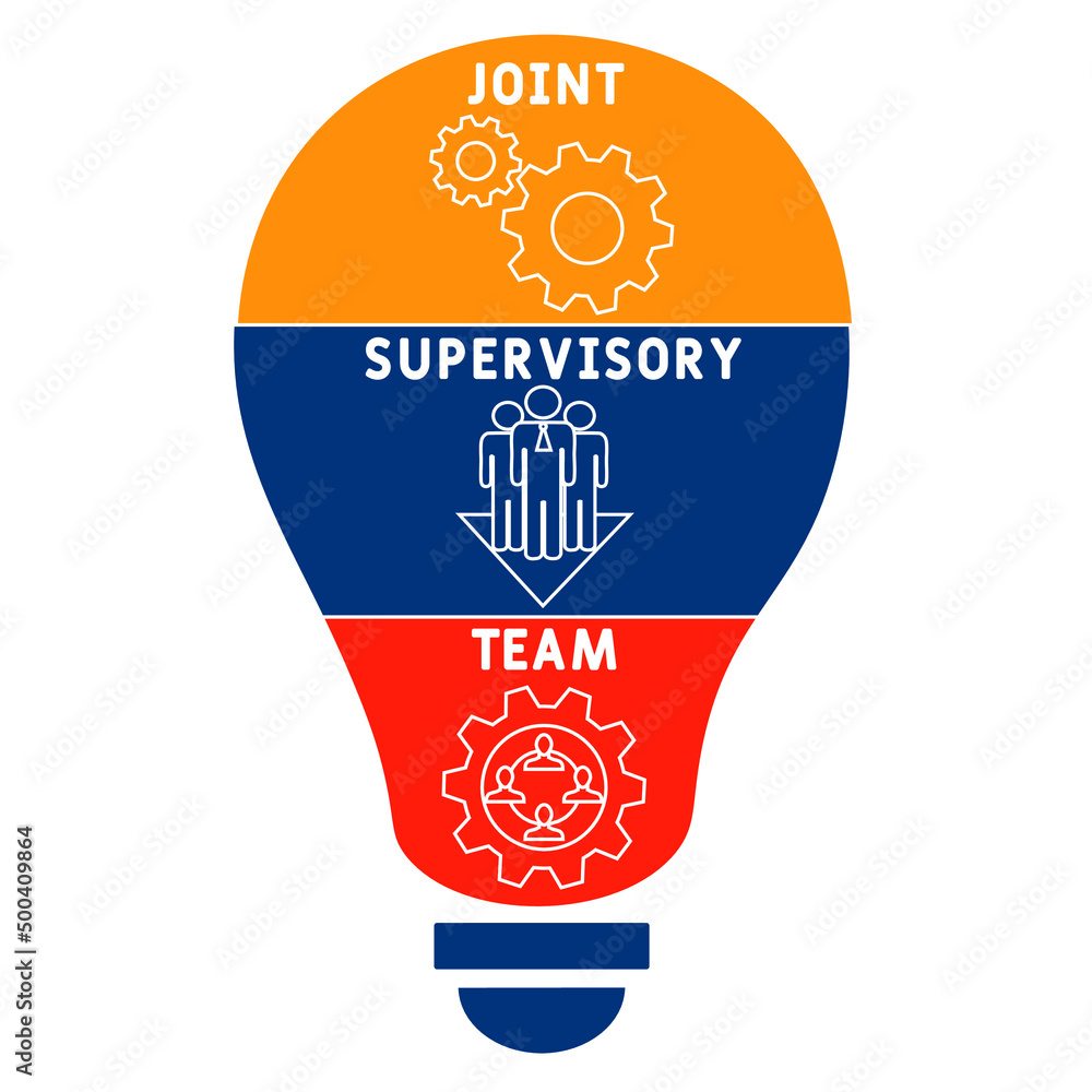 JST - Joint Supervisory Team acronym. business concept background ...