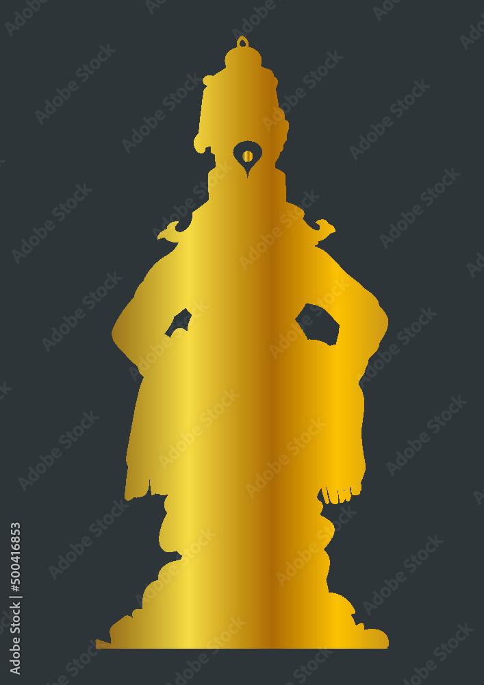 Lord Vitthal silhouette in gold Stock Vector | Adobe Stock