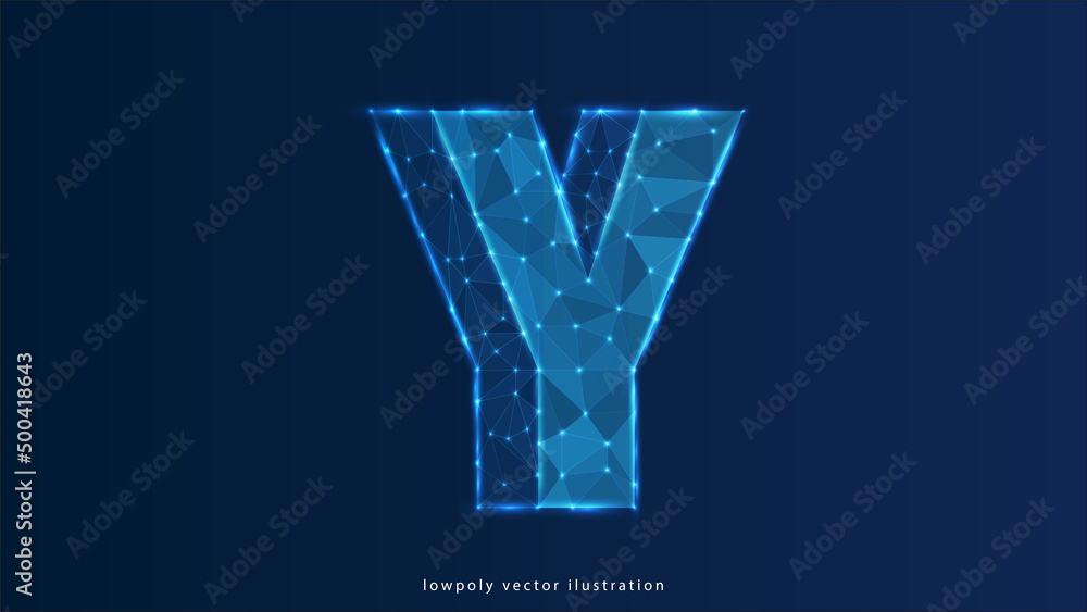 alphabet Y Letter Y low poly design, alphabet abstract geometric image ...