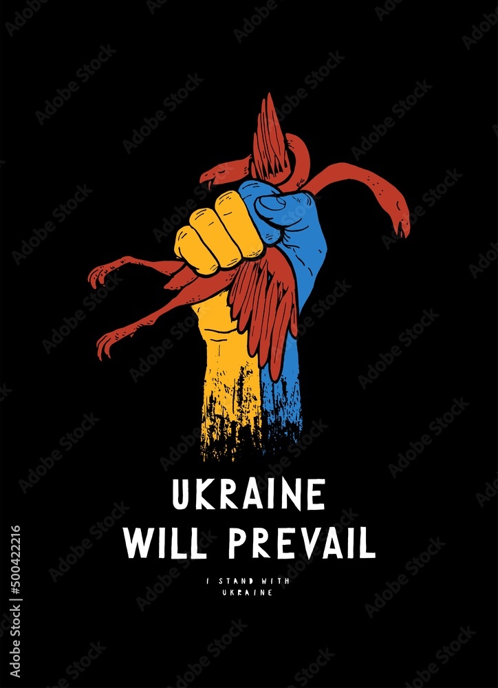 Ukrainian fist folding russian coat of arms two headed eagle. Ukraine ...