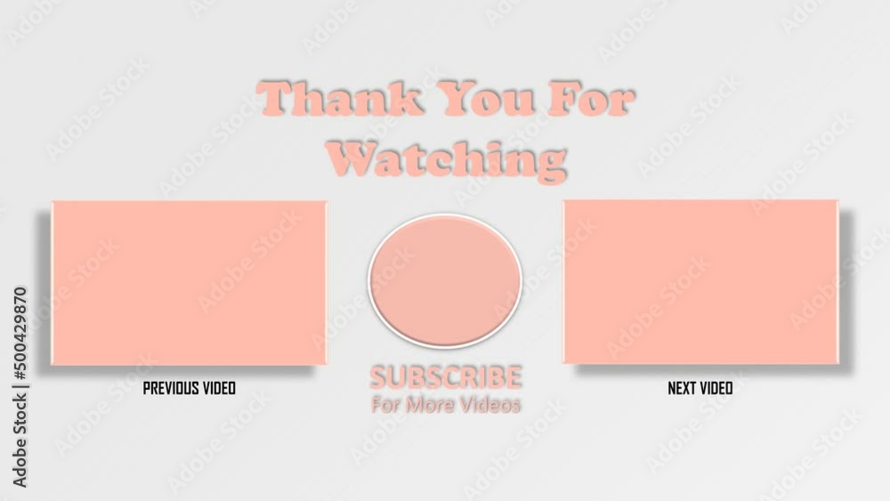 Animated End Screen Channel Simple with Gray Background, Pink Icon and ...