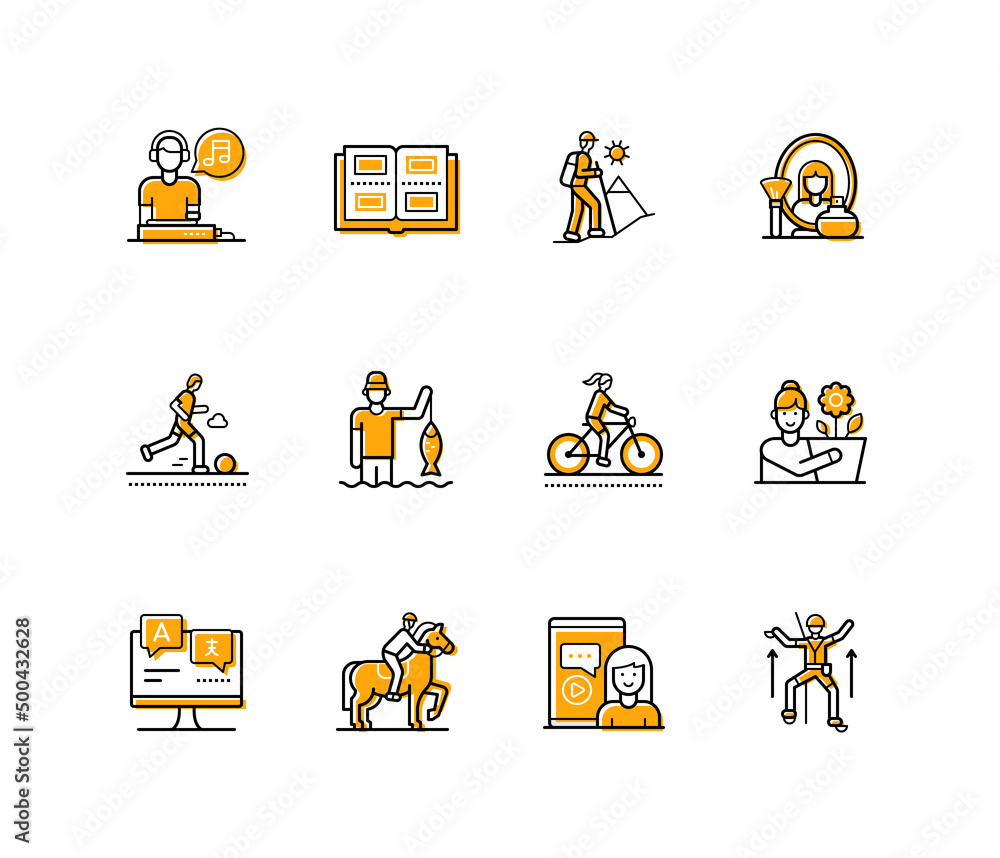 Active lifestyle - line design style icons set Stock Vector | Adobe Stock