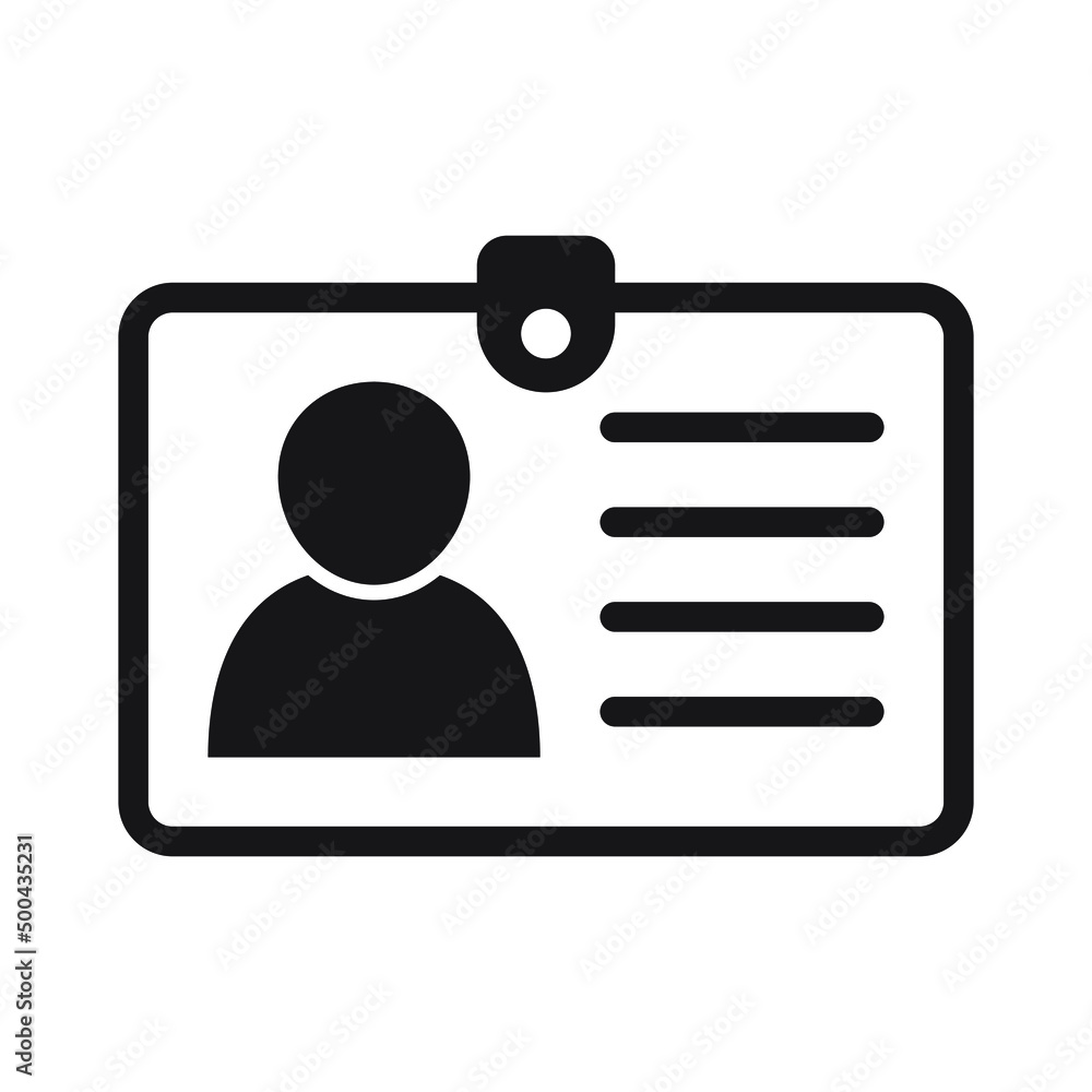 ID Card icon collection. Employee clerk card, driver license ...