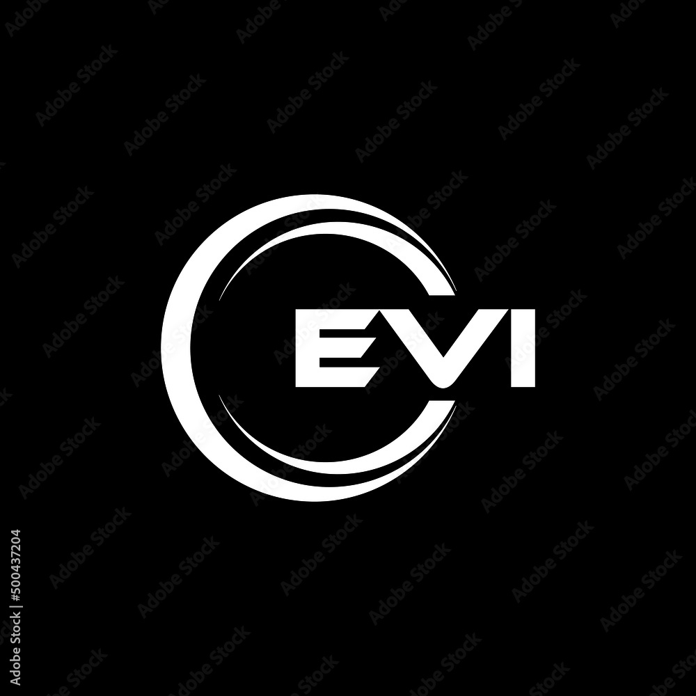 EVI letter logo design with black background in illustrator, vector ...