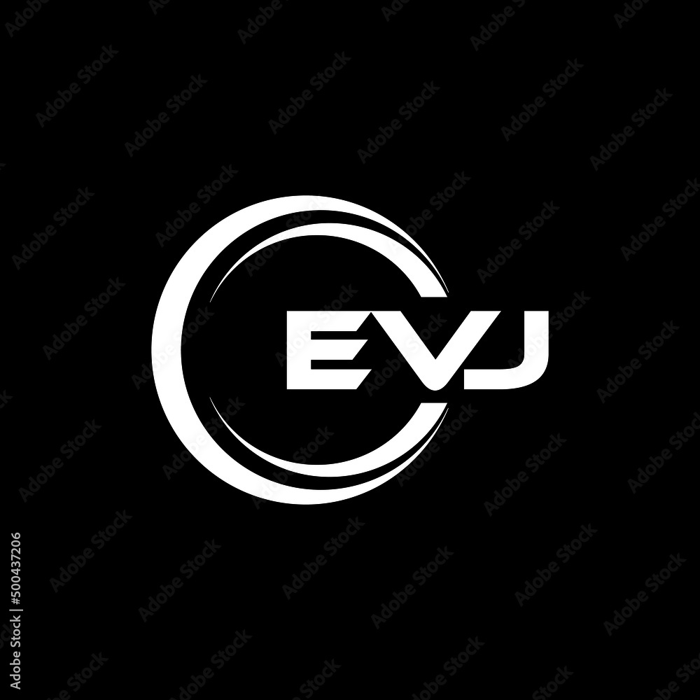 EVJ letter logo design with black background in illustrator, vector ...
