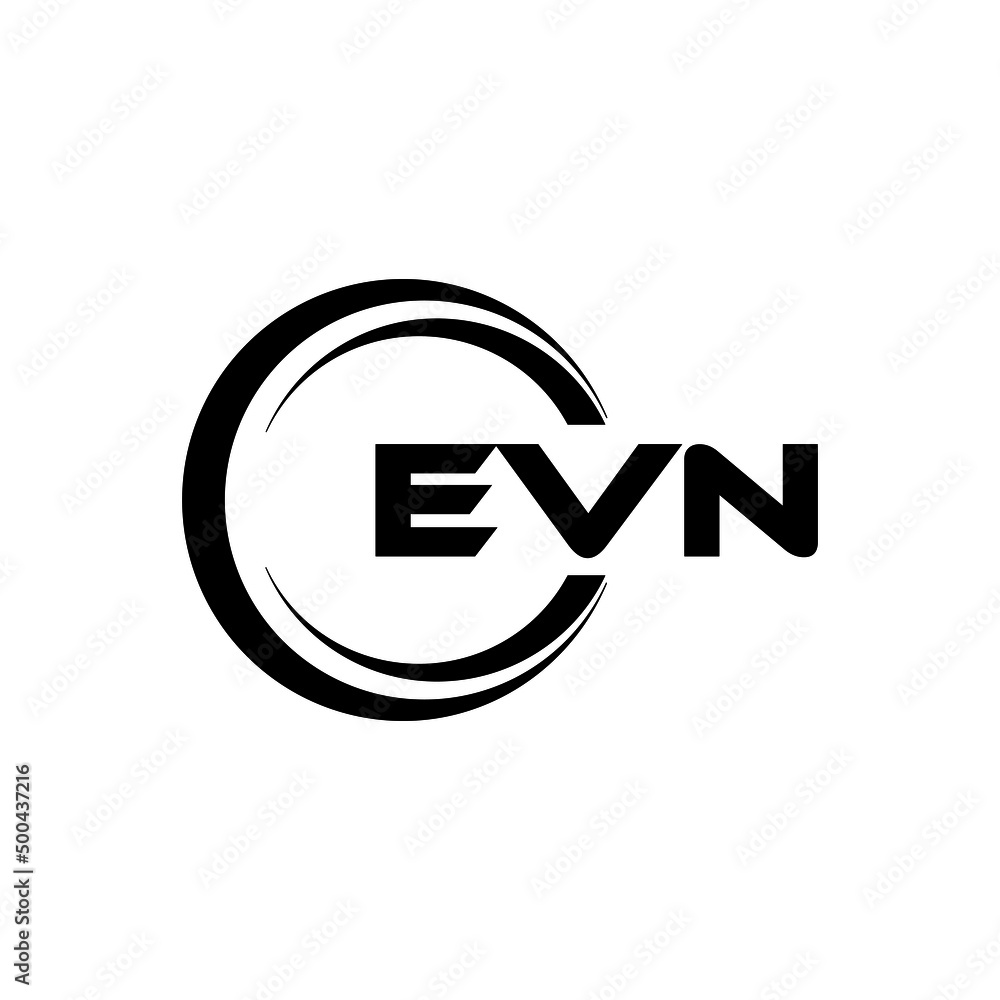 EVN letter logo design with white background in illustrator, vector ...