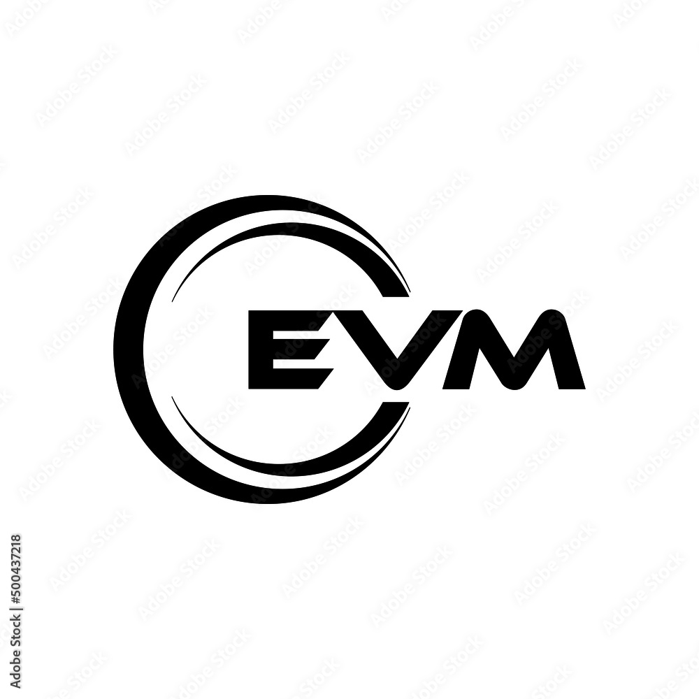 EVM letter logo design with white background in illustrator, vector ...