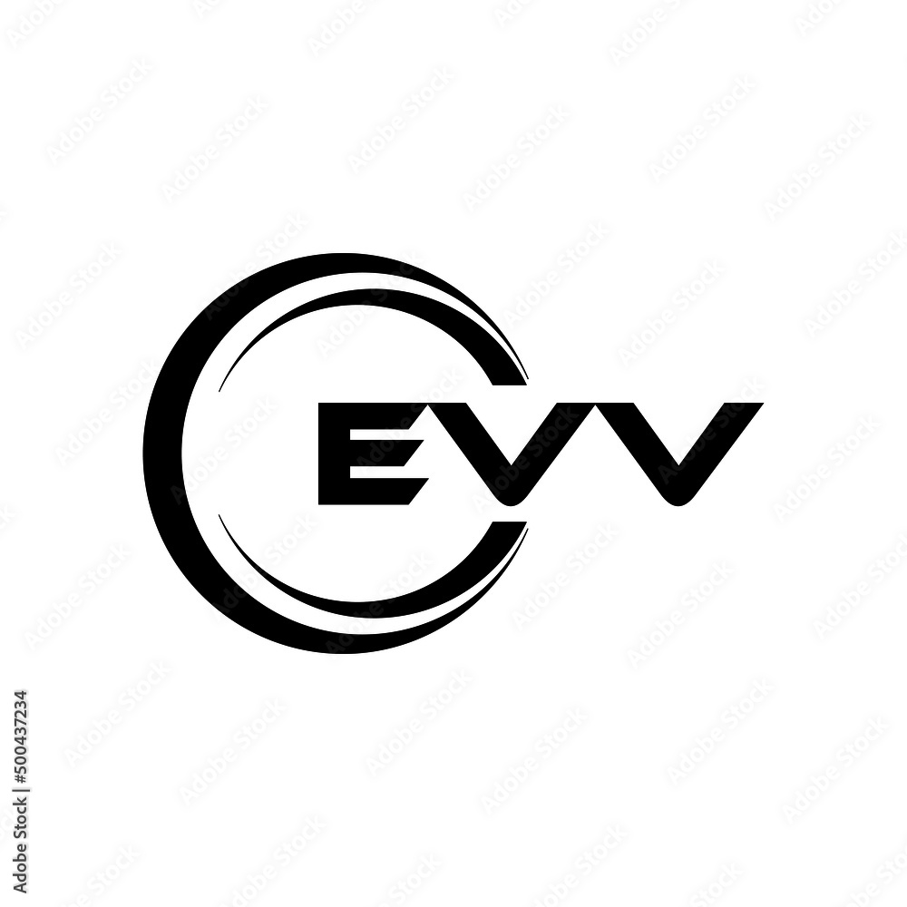 EVV letter logo design with white background in illustrator, vector ...