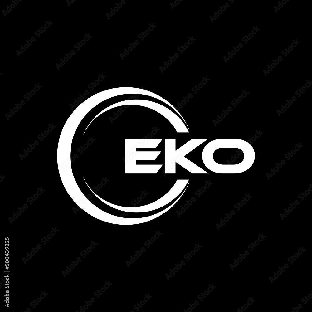 EKO letter logo design with black background in illustrator, vector ...