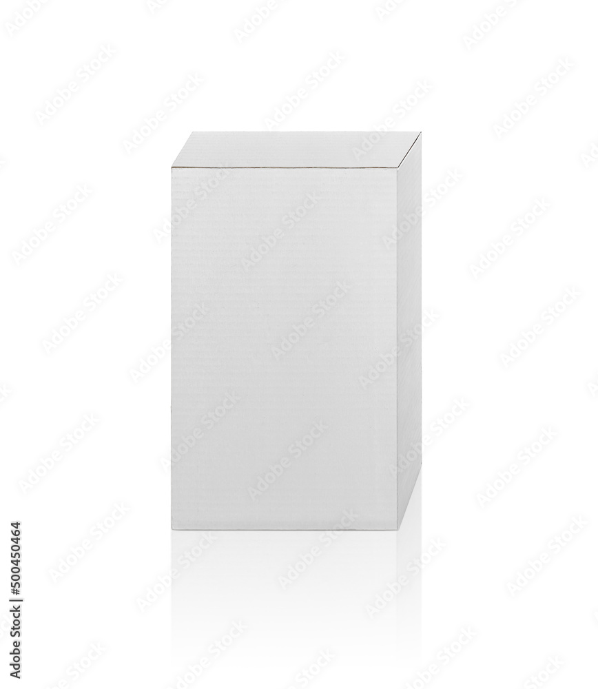 blank packaging white cardboard box isolated on white background ready ...