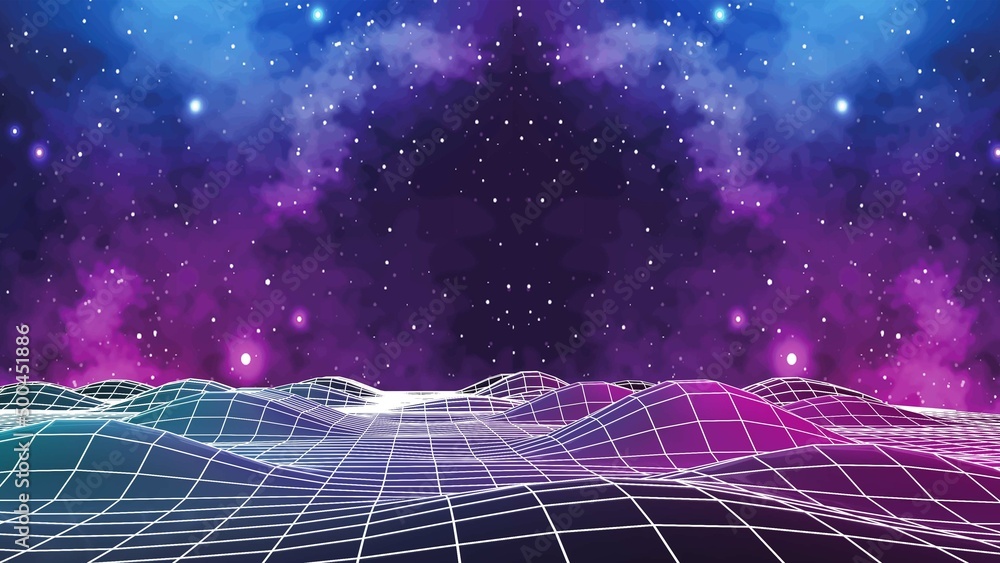 3840x2160. Retro futuristic 80s design. Car on a road, metaverse ...