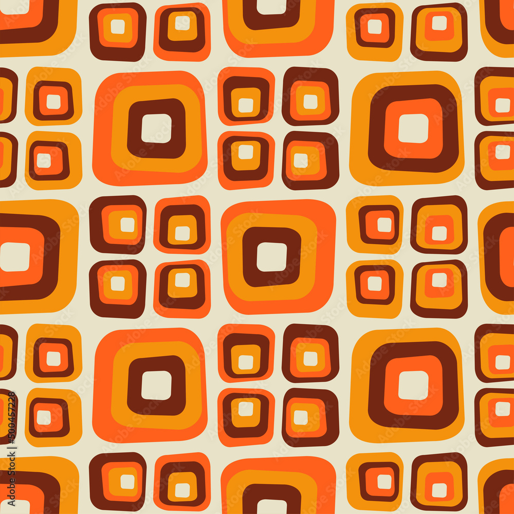 Seamless geometric vintage pattern in retro 70s style, vector ... Seamless geometric vintage pattern in retro 70s style, vector ...