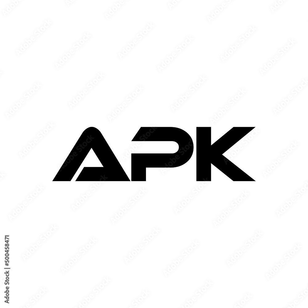 APK letter logo design with white background in illustrator, vector ...