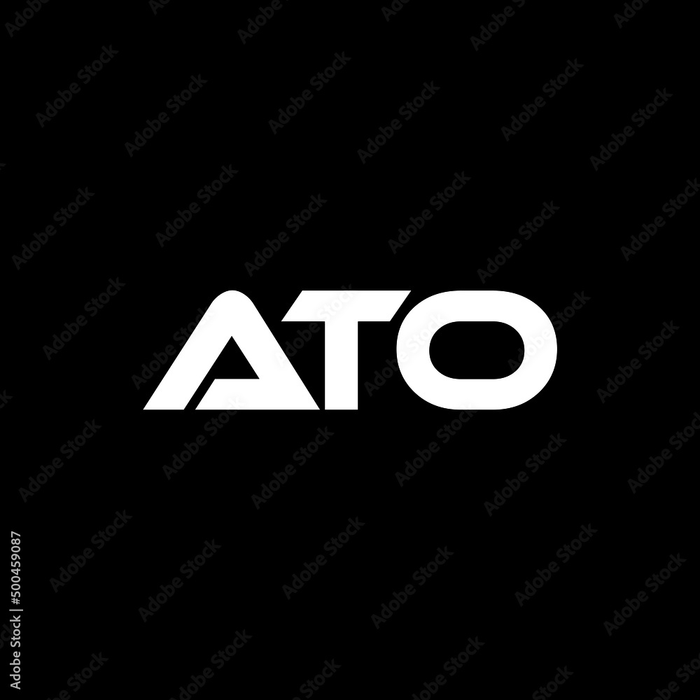 ATO letter logo design with black background in illustrator, vector ...