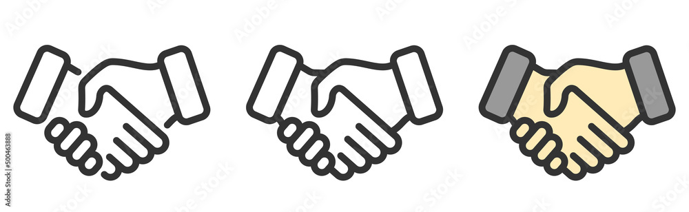 Handshake icon set isolated on white background. Handshake symbol ...