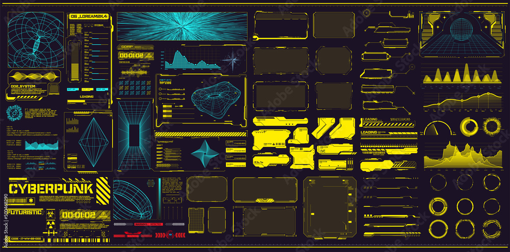 Fototapeta Sci-fi futuristic hud dashboard display virtual reality ... Fototapeta Sci-fi futuristic hud dashboard display virtual reality ...