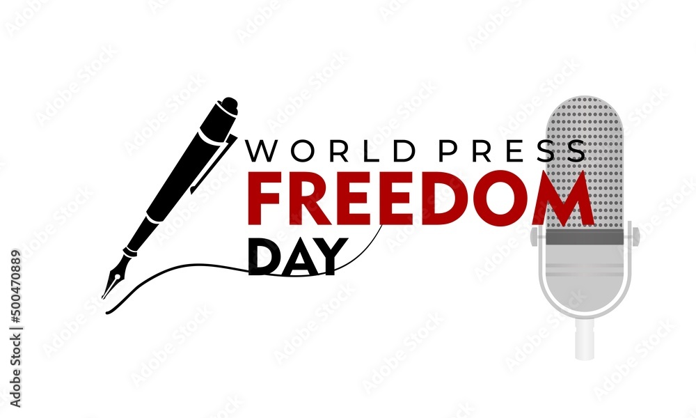 World Press Freedom Day, May 3rd, Vector Illustration and Text, Simple ...