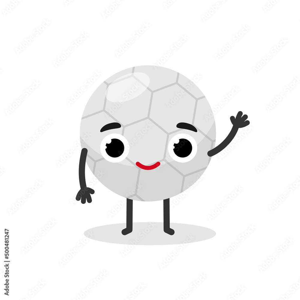 Cute happy smiling Football ball. Soccer emoji mascot Stock ベクター ...