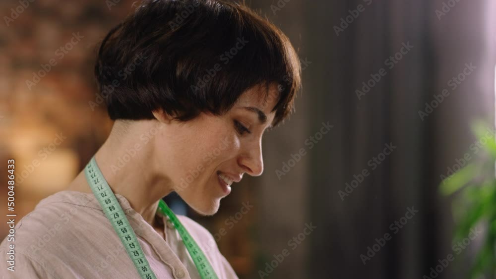 In the tailoring professional atelier closeup to the camera amazing ...