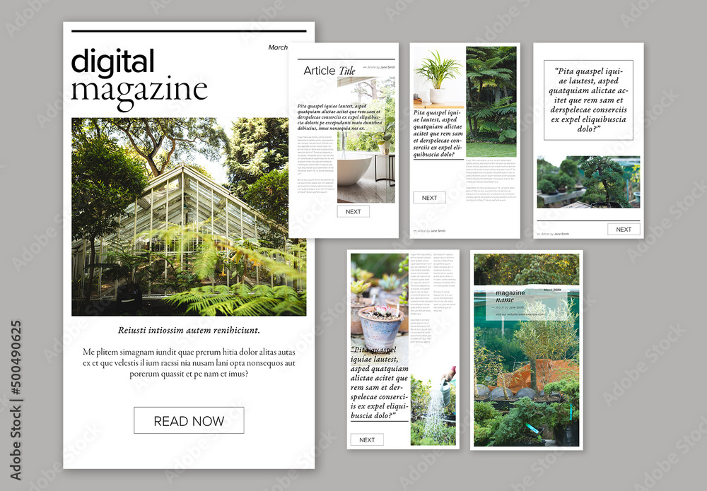 Organic Digital Magazine Layout Stock Template | Adobe Stock