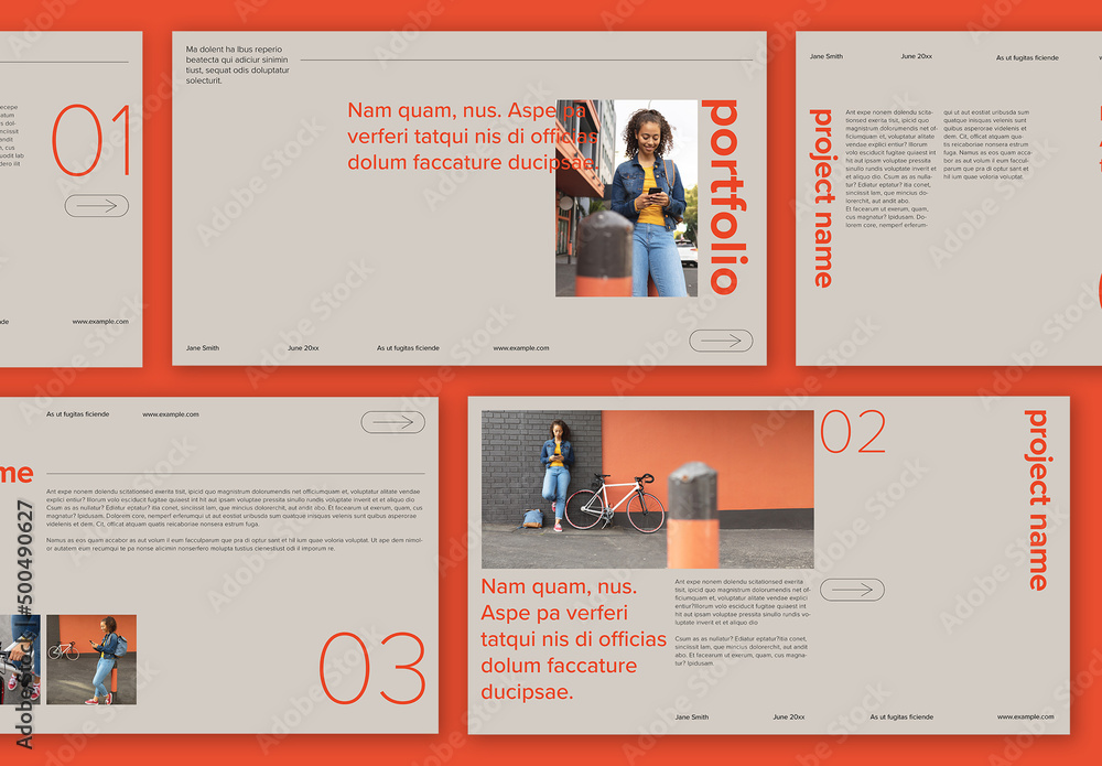 Clean Interactive Portfolio Layout Stock Template | Adobe Stock