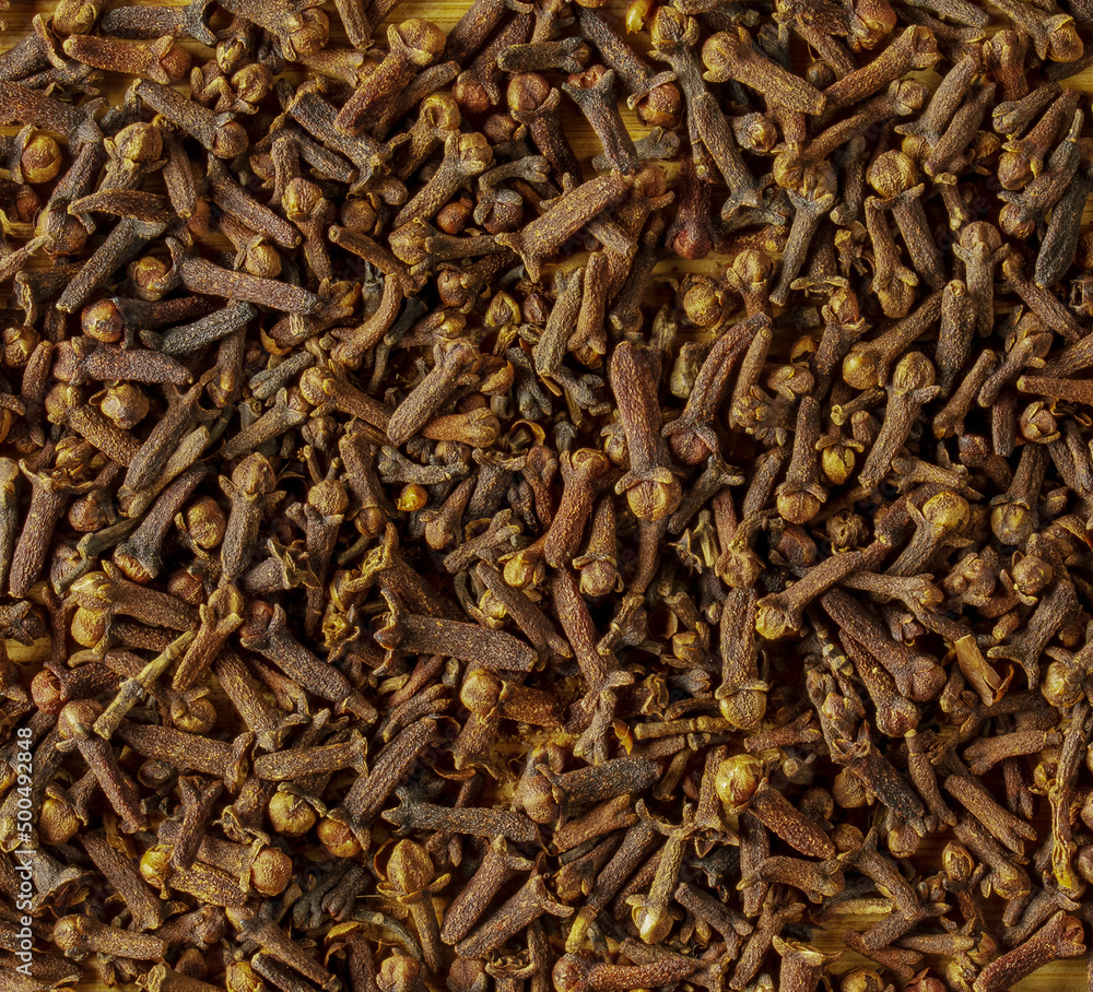 Dry spice cloves background and texture, top view flat lay cloves spice ...