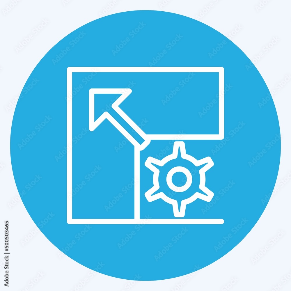Icon Scalable System Suitable For Data Analytics Symbol Blue Eyes Style Simple Design