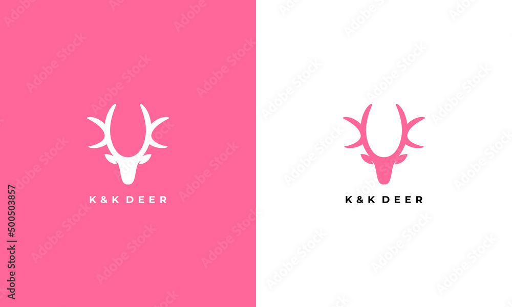vector graphic illustration design for simple modern logo head deer ...