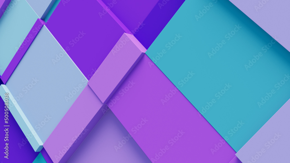 Purple and Turquoise Tech Background with a Geometric 3D Structure ...