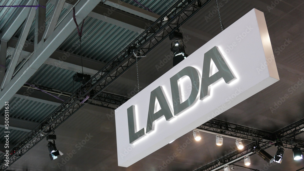 LADA sign at the exhibition Stock Photo | Adobe Stock