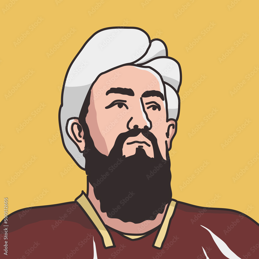 muslim illustration of ibn Jarir al-Tabari Historian Stock Vector ...