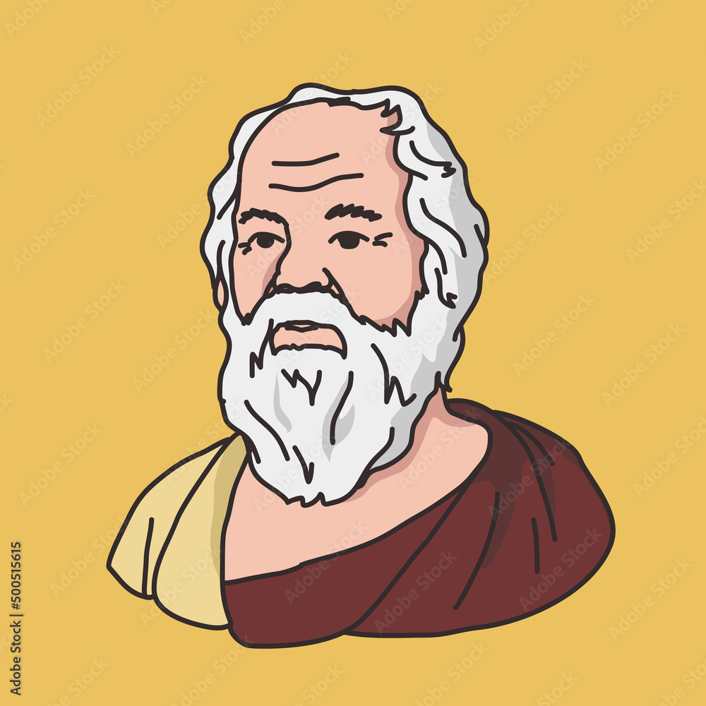 vector illustration of Socrates Greek philosopher from Athens Stock ...
