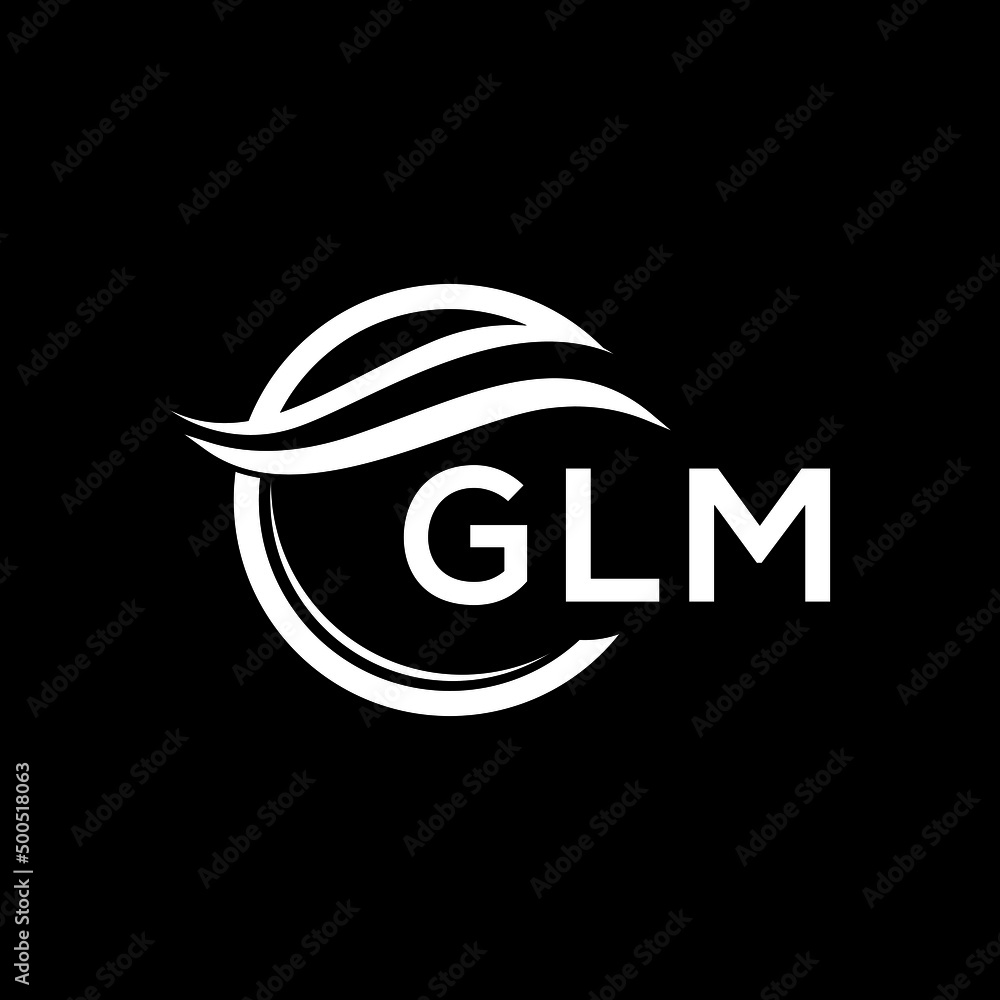 GLM letter logo design on black background. GLM creative initials ...