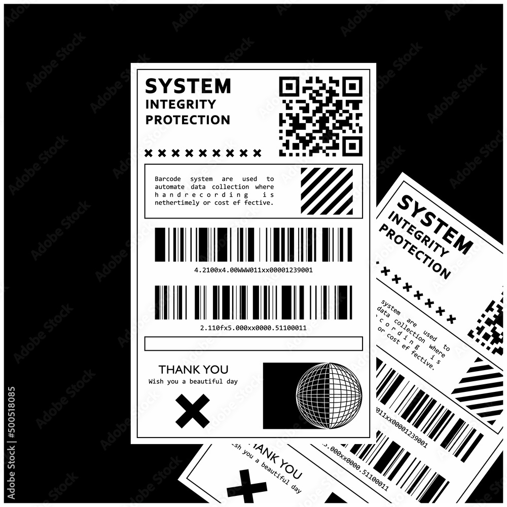 System integrity protection business barcodes and QR codes vector ...