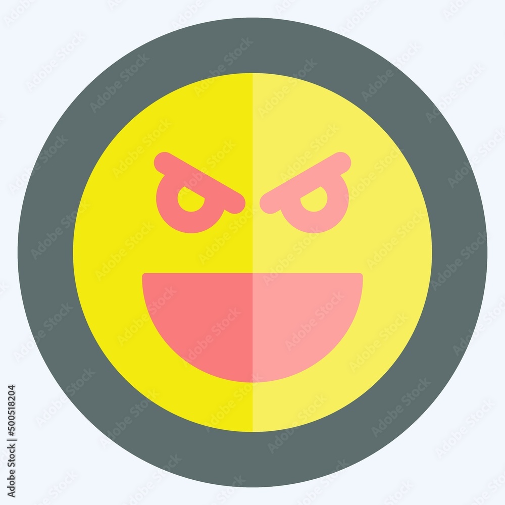 Icon Emoticon Evil. suitable for Emoticon symbol. flat style. simple ...