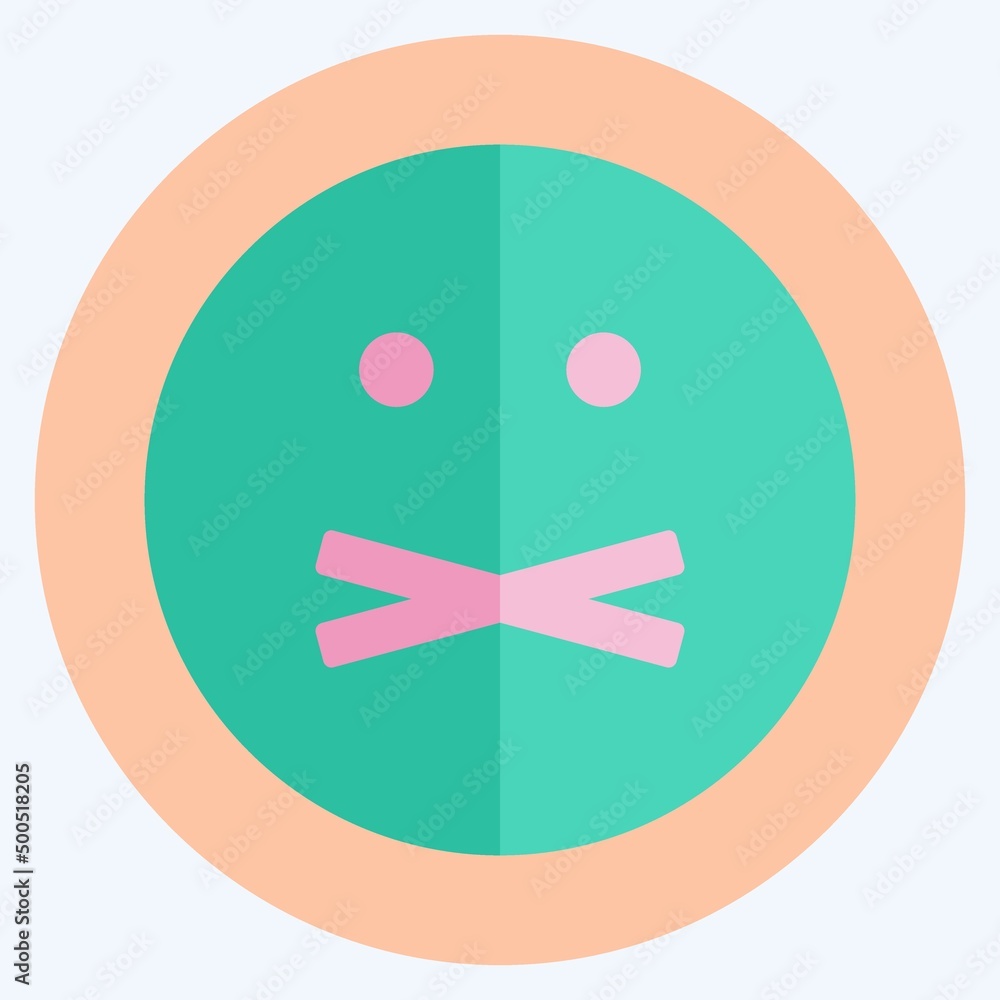 Icon Emoticon Don't Tell. suitable for Emoticon symbol. flat style ...