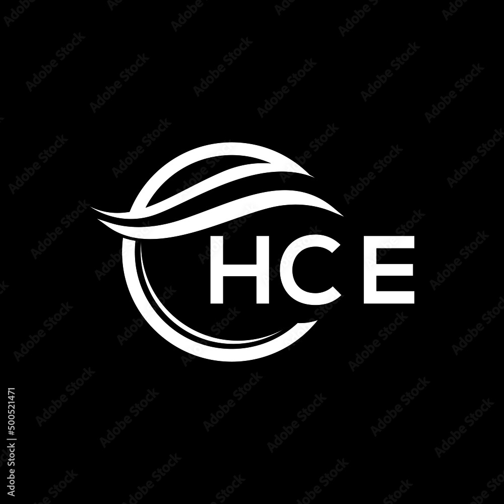HCE letter logo design on black background. HCE creative initials ...