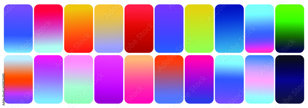 Set of Modern screen vector background. Color template for mobile app ...