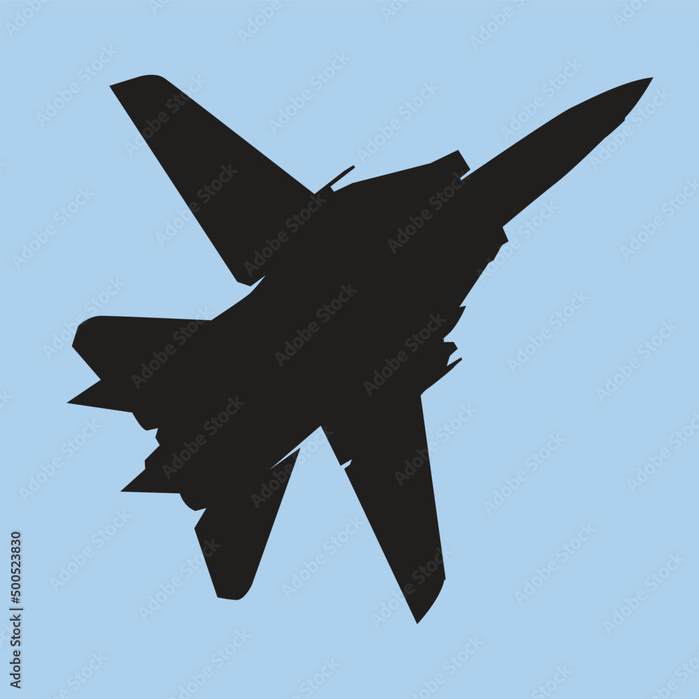F14 tomcat jetfighter silhouette vector design Stock Vector | Adobe Stock
