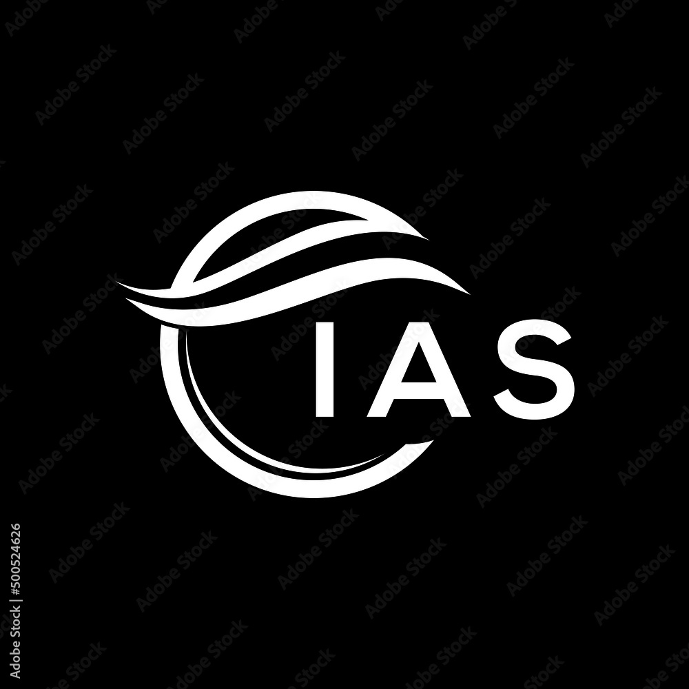 IAS letter logo design on black background. IAS creative initials ...