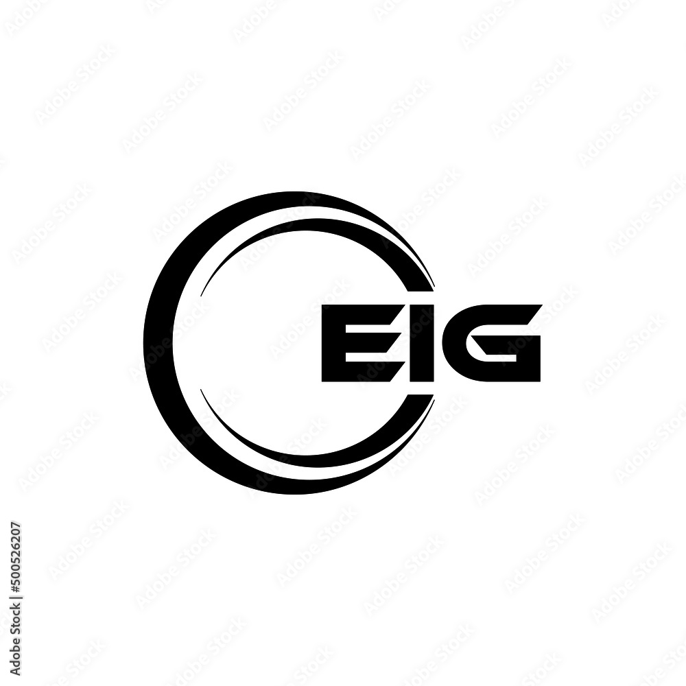 Vetor do Stock: EIG letter logo design with white background in ...