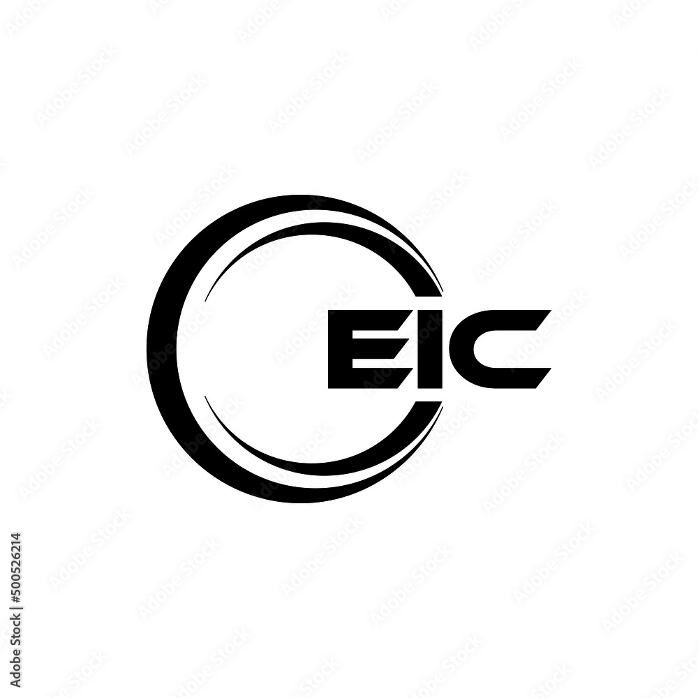 EIC letter logo design with white background in illustrator, vector ...