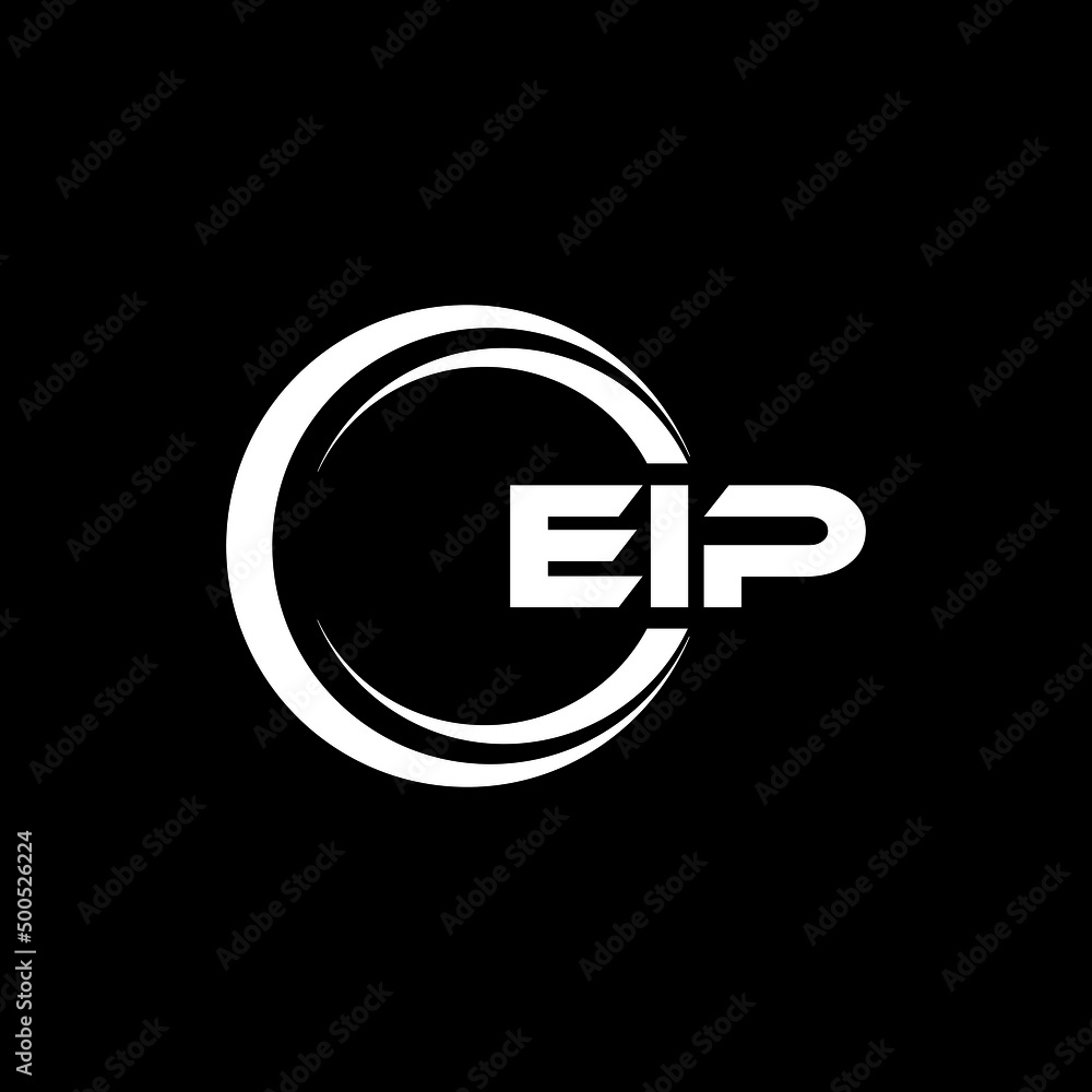 EIP letter logo design with black background in illustrator, vector ...