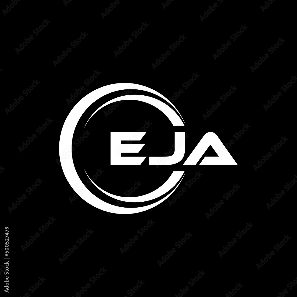 EJA letter logo design with black background in illustrator, vector ...