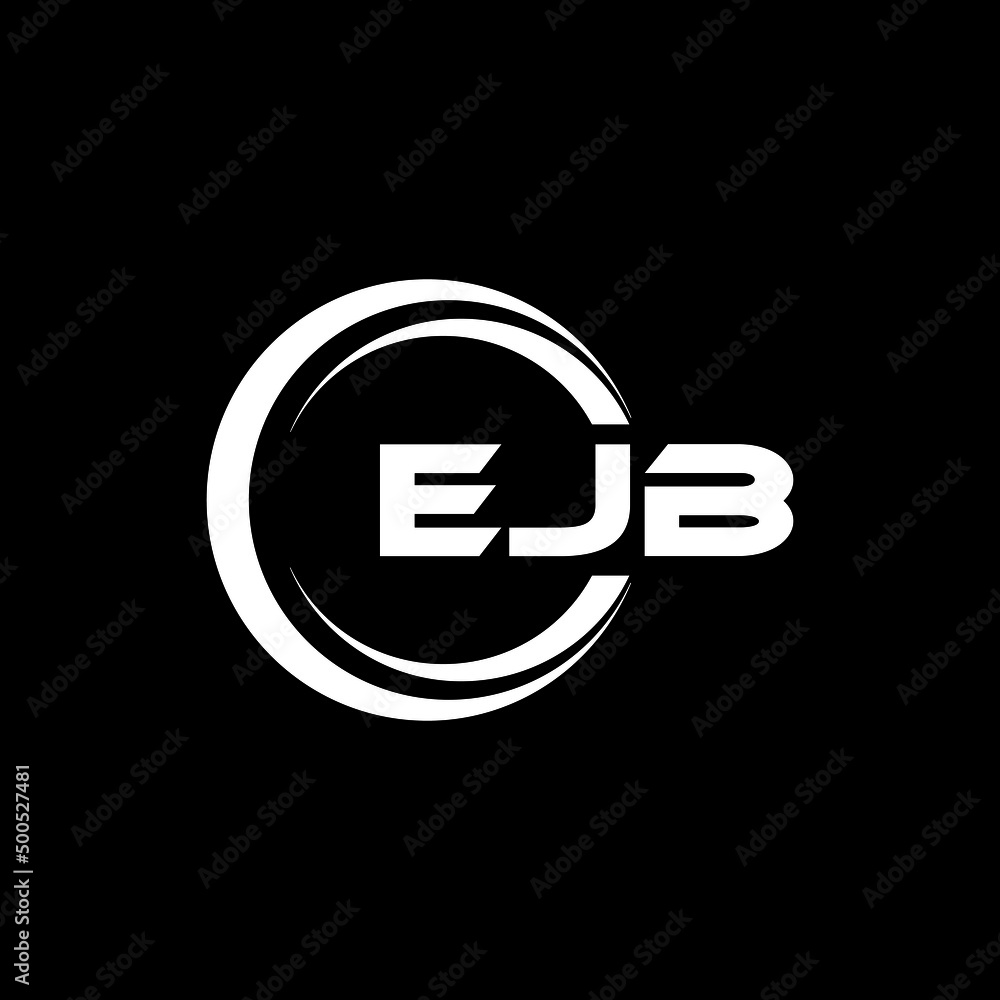 EJB letter logo design with black background in illustrator, vector ...