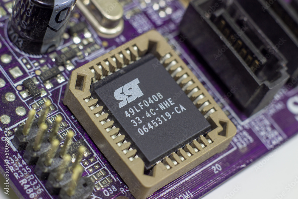 Sochi, Russia - April 14 2022: SST flash chip of SST or Silicone ...