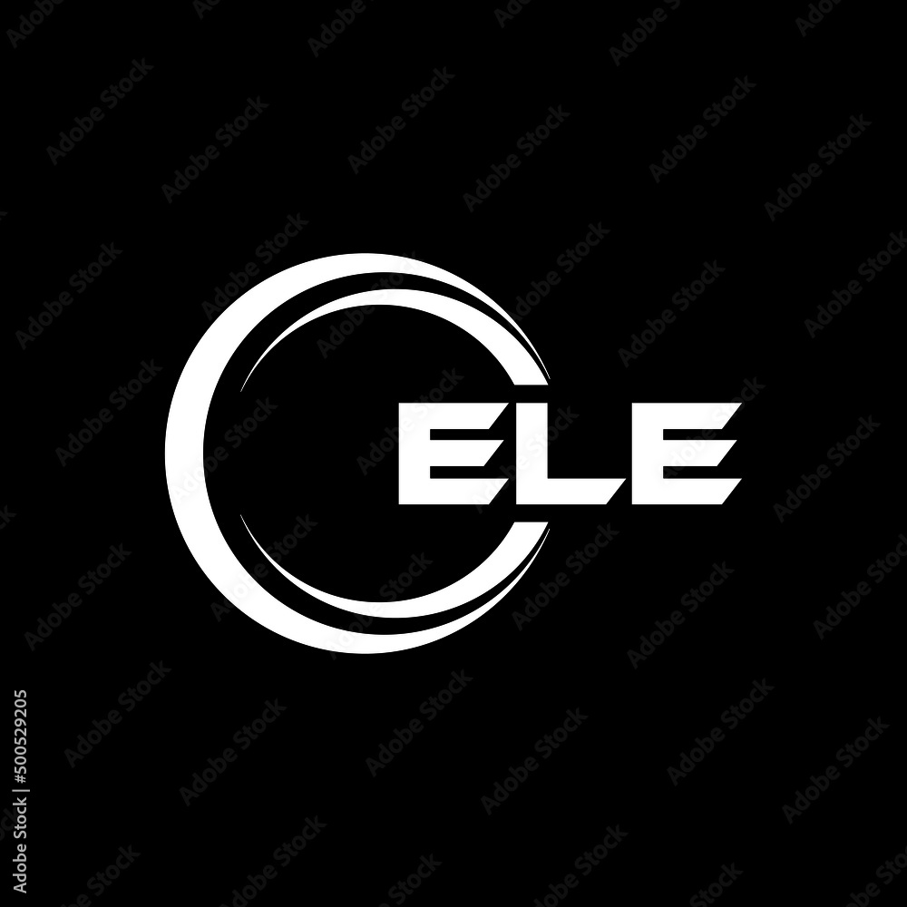 ELE letter logo design with black background in illustrator, vector ...