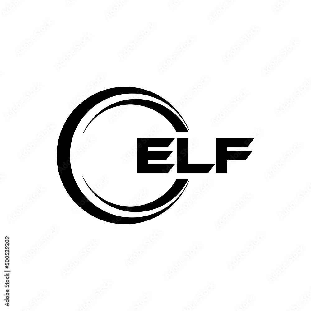 ELF letter logo design with white background in illustrator, vector ...